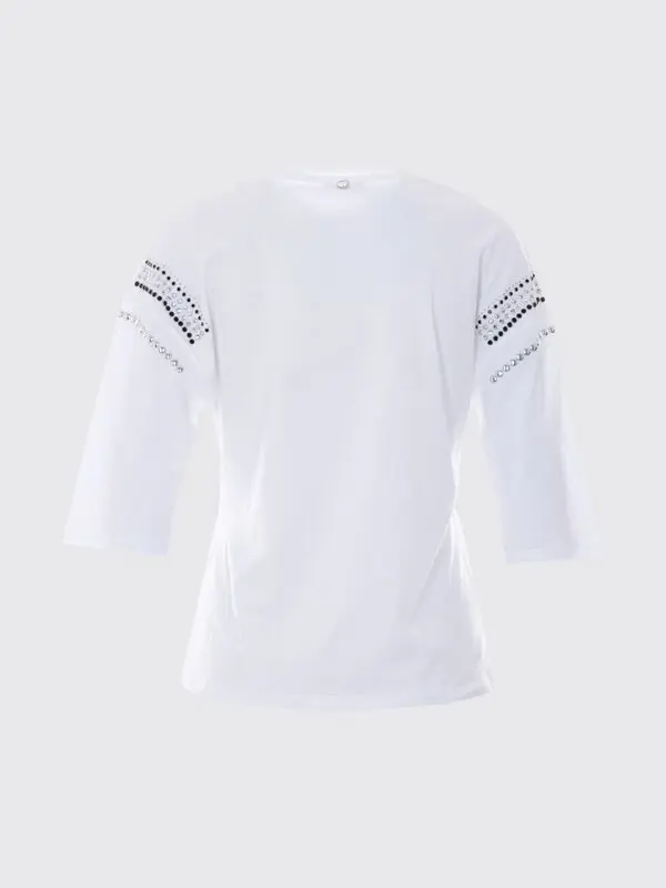 Liu Jo Embellished Sleeve T-shirt - White