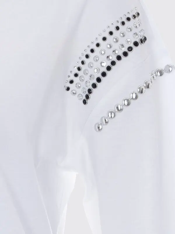 Liu Jo Embellished Sleeve T-shirt - White