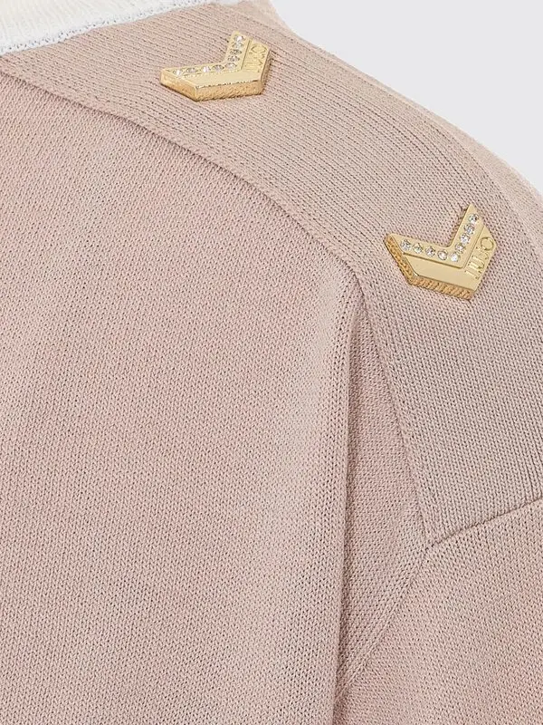 Liu Jo Striped Viscose Blend Crewneck Sweater - White