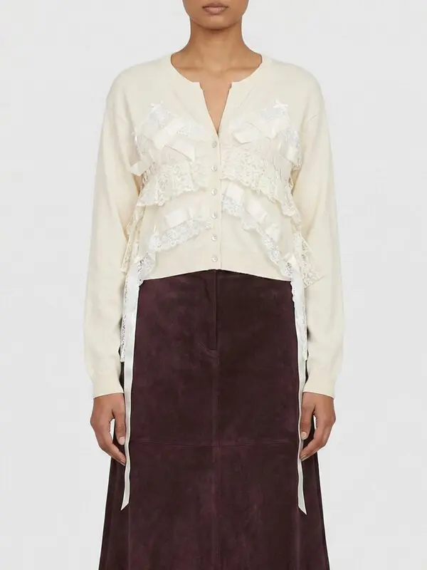 ANIYE BY Cotton Cardigan With Straps And Lace Embellishments