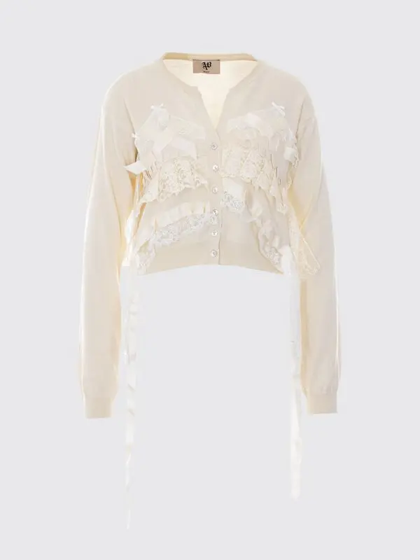 ANIYE BY Cotton Cardigan With Straps And Lace Embellishments
