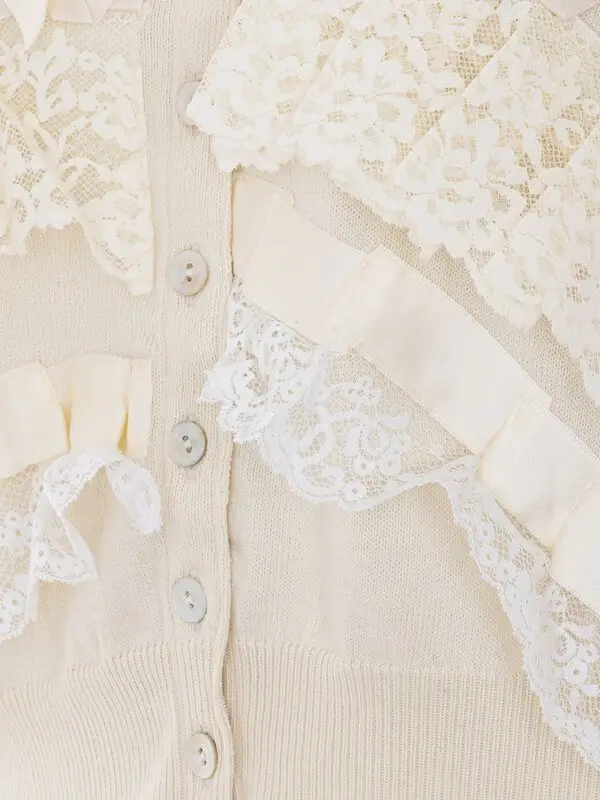 ANIYE BY Cotton Cardigan With Straps And Lace Embellishments