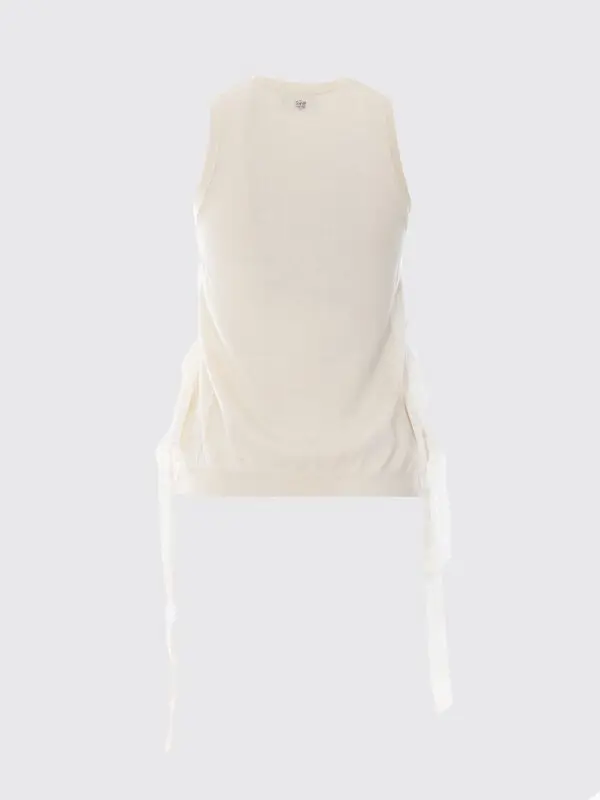 ANIYE BY Sleeveless Knit Top With Lace And Ribbon Embellishments - White