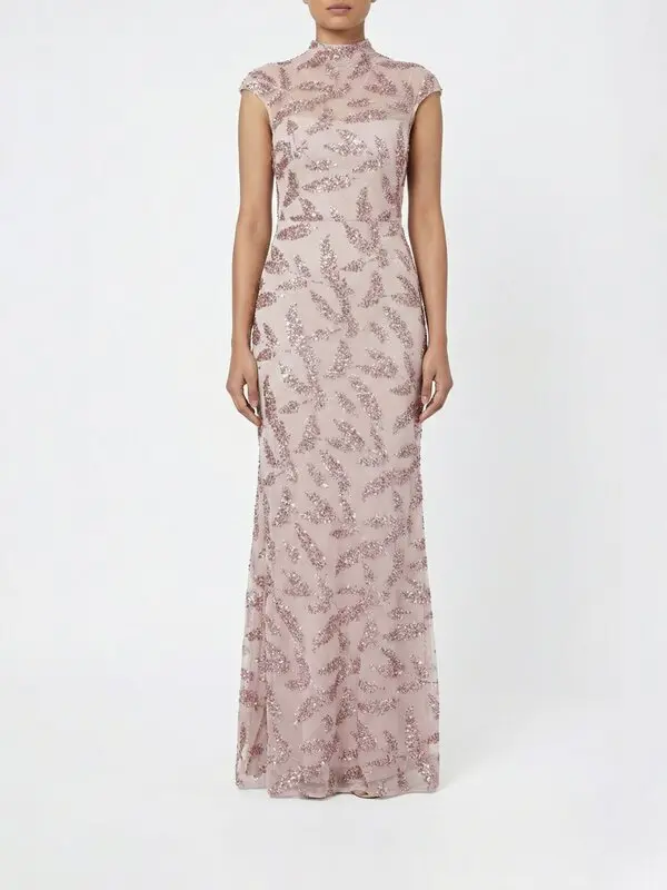 ANIYE BY All-over Sequin Tulle Maxi Dress - Pink