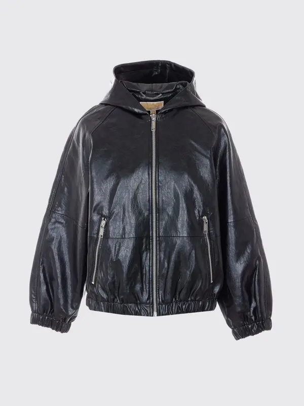 Michael Kors Hooded Faux Leather Jacket