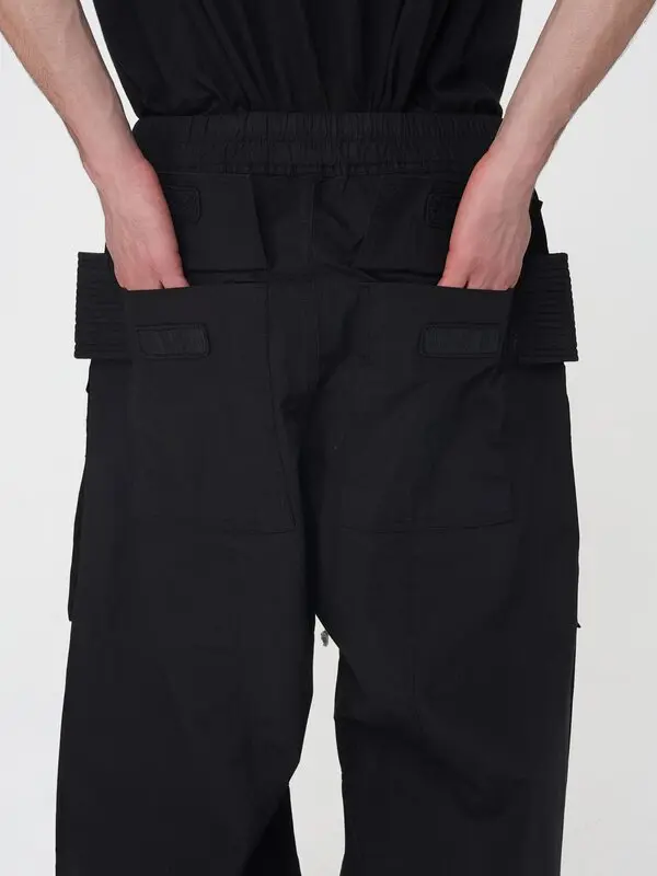 Rick Owens Cotton Flared Cargo Trousers - Black