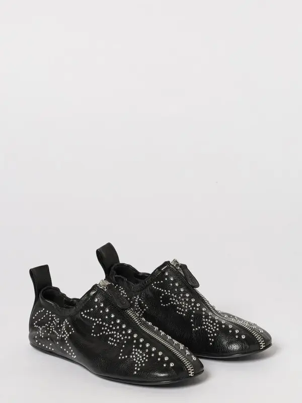 Chloé Ballet Flats With Zip Up And Embellished Detailing