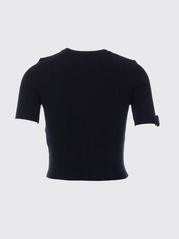 COURREGES Ribbed Viscose Cropped Top - Black