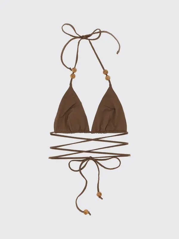 Magda Butrym Polyamide Bikini Top With Bead Embellishments