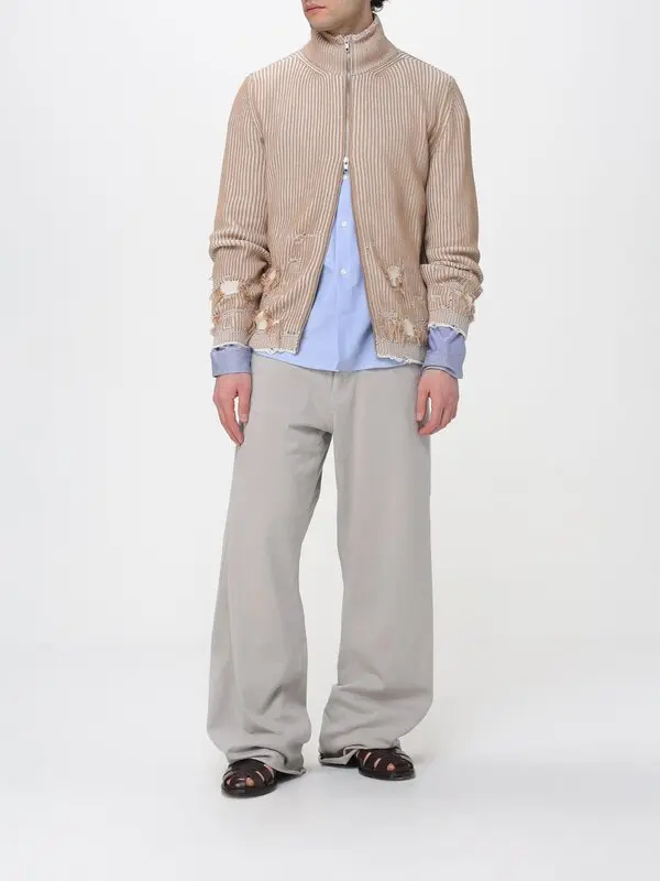 MAISON MARGIELA Distressed Cotton Zip-up Cardigan