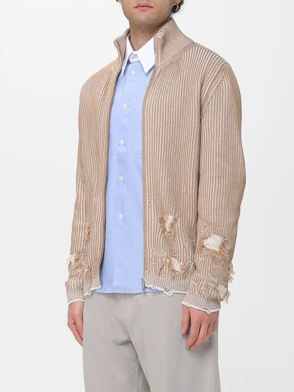 MAISON MARGIELA Distressed Cotton Zip-up Cardigan