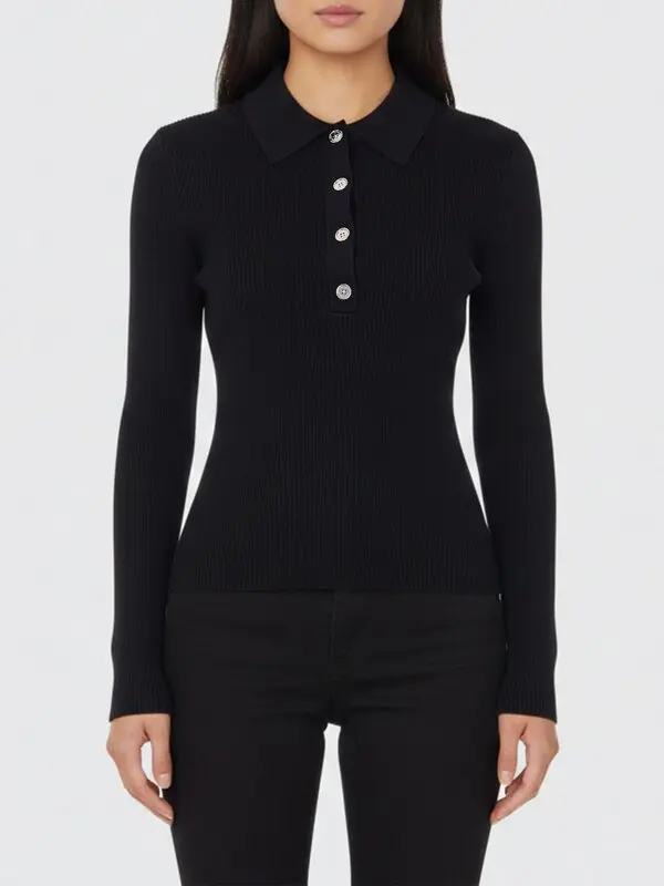 Michael Kors Viscose Knit Polo Shirt - Black
