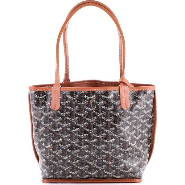 GOYARD Anjou Reversible Tote Coated Canvas Mini - Brown