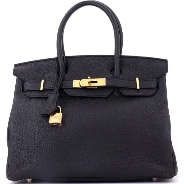 HERMES Birkin Handbag Black Togo With Rose Gold Hardware 30 - Noir