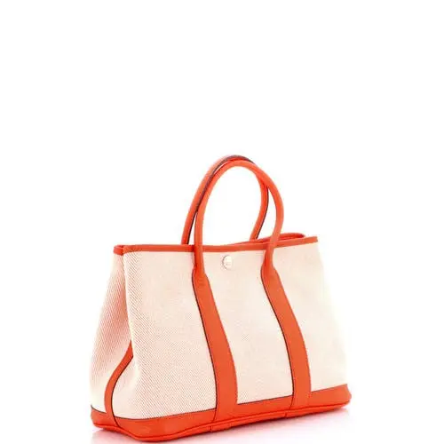 Hermès Garden Party Tote Toile And Leather 30 - Orange