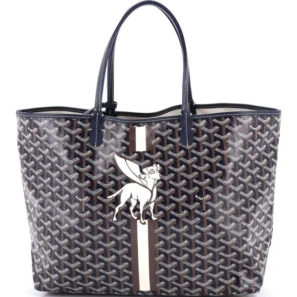 Goyard Saint Louis Printed Coated Canvas Pm Tote - Blue
