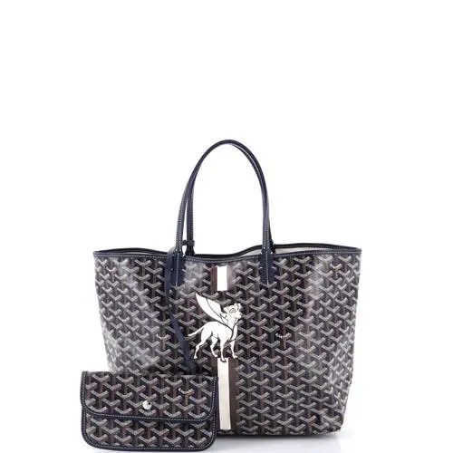 Goyard Saint Louis Printed Coated Canvas Pm Tote - Blue