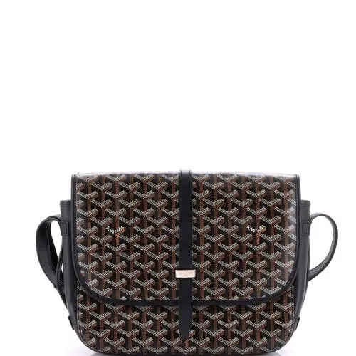 Goyard Belvedere Ii Messenger Bag Coated Canvas Mm - Black