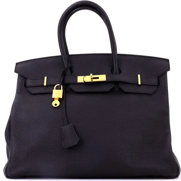 HERMES Birkin Handbag Black Togo With Gold Hardware 35 - Noir
