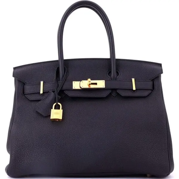HERMES Birkin Handbag Black Togo With Rose Gold Hardware 30 - Noir