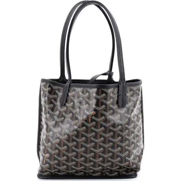 GOYARD Anjou Reversible Tote Coated Canvas Mini - Black
