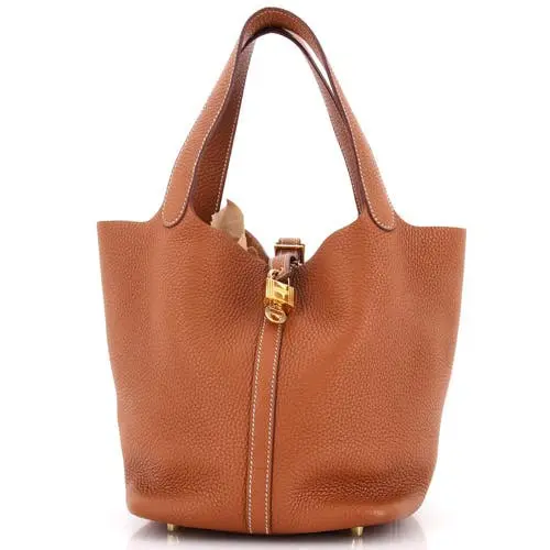 Hermès Picotin Lock Bag Felt With Leather Pm - Grey