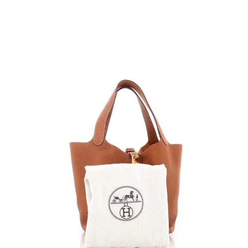 Hermès Picotin Lock Bag Felt With Leather Pm - Grey