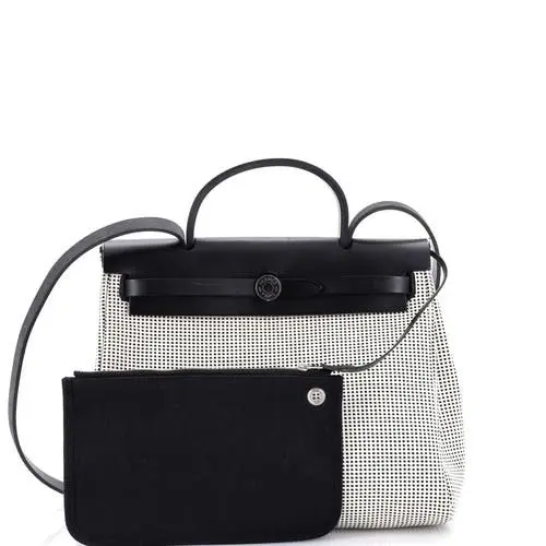 Hermès Herbag Zip Criss Viking Toile And Leather 31 - Black