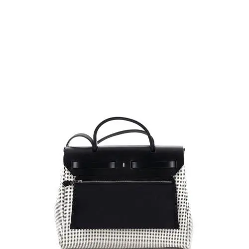 Hermès Herbag Zip Criss Viking Toile And Leather 31 - Black