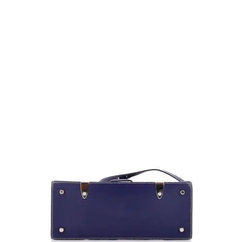 Goyard Saigon Top Handle Bag Coated Canvas With Leather Pm - Blue