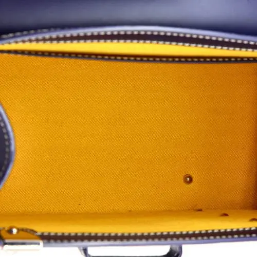 Goyard Saigon Top Handle Bag Coated Canvas With Leather Pm - Blue