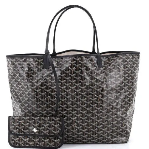 Goyard Saint Louis Gm Tote Coated Canvas - Black