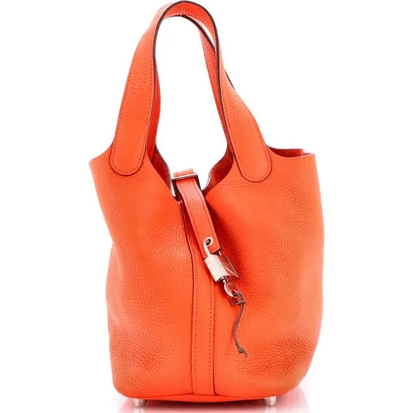 HERMES Picotin Lock Bag Clemence Pm - Orange Poppy