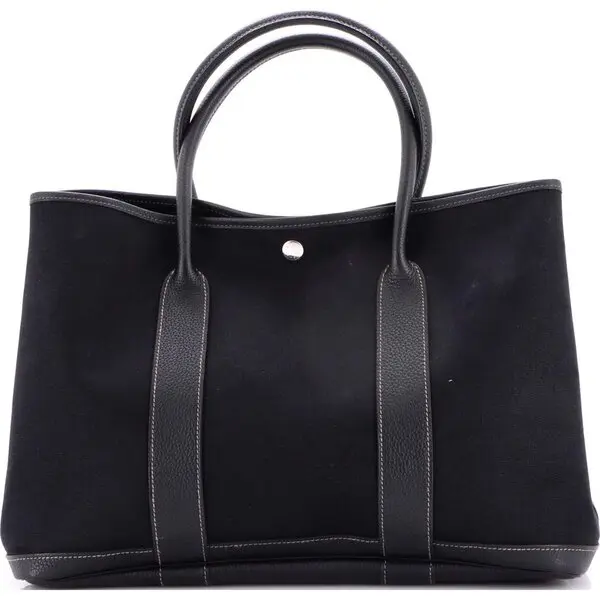 HERMES Garden Party 36 Tote Toile And Leather - Noir