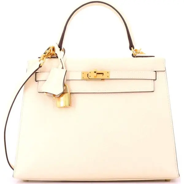 HERMES Kelly Handbag Light Epsom With Gold Hardware 25 - Nata