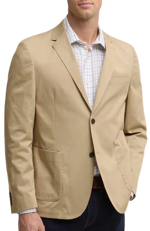Barbour Bellamy Tailored Fit Stretch Cotton Blazer - Sand