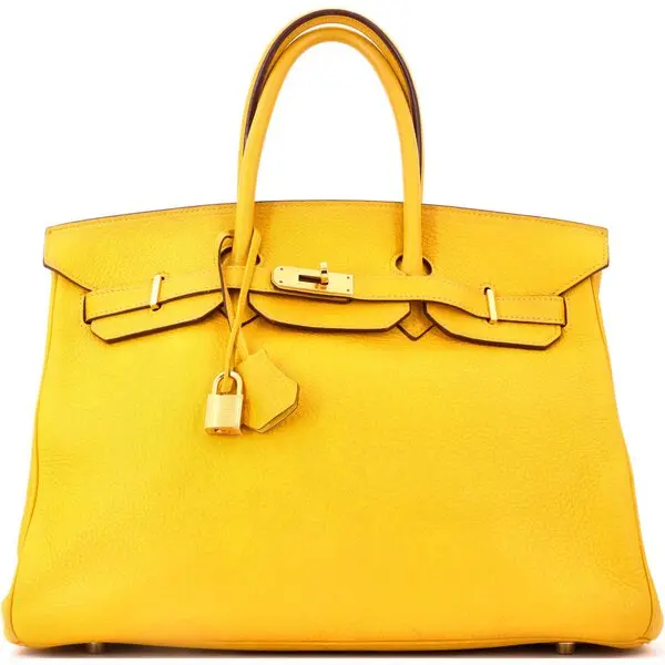 HERMES Birkin Handbag Yellow Togo With Gold Hardware 35 - Soleil