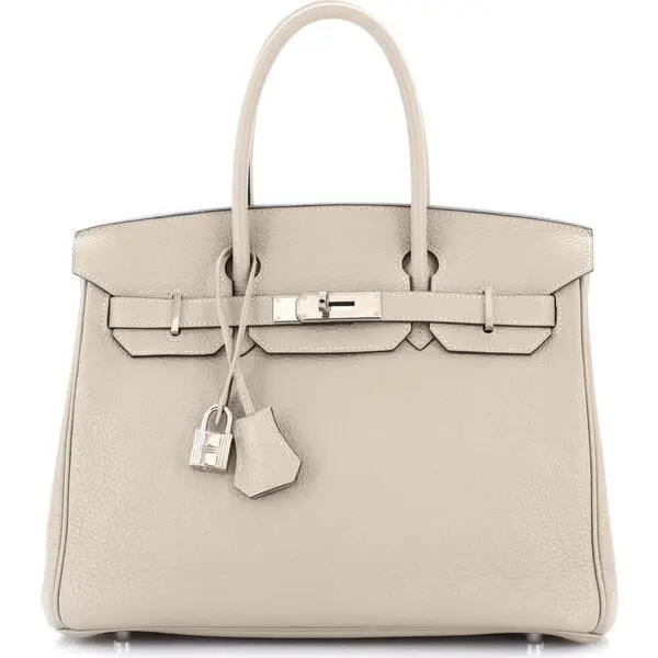 HERMES Birkin Handbag Grey Togo With Palladium Hardware 30 - Gris Tourterelle