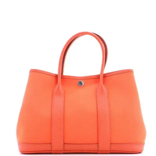 Hermès Garden Party Tote Toile And Leather 30 - Orange