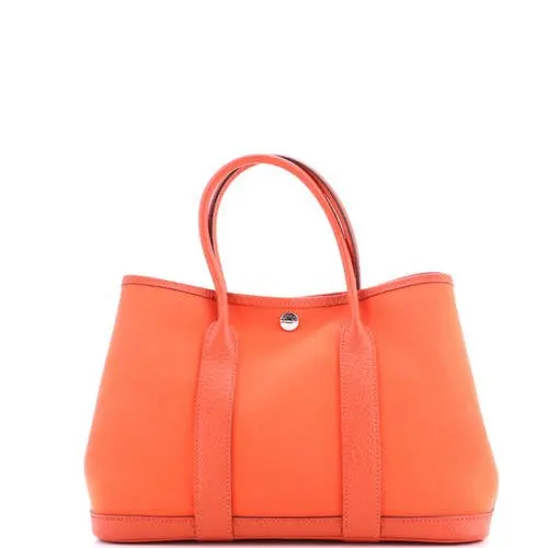 Hermès Garden Party Tote Toile And Leather 30 - Orange