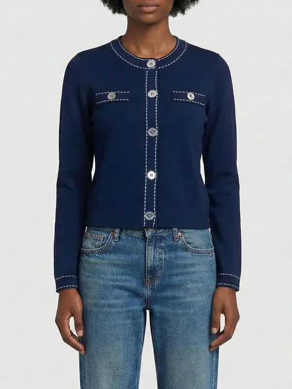 Michael Kors Viscose Blend Cardigan - Blue