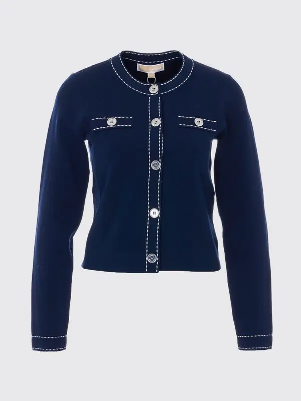Michael Kors Viscose Blend Cardigan - Blue