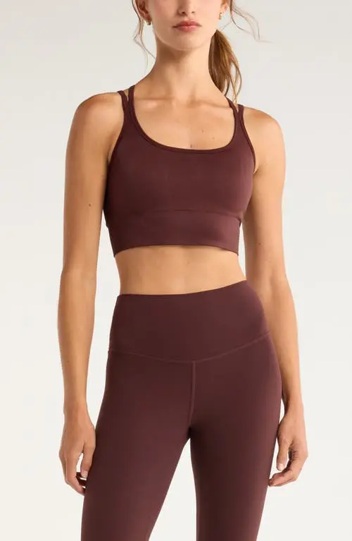 Zella Seamless Strappy Sports Bra - Brown Ristretto