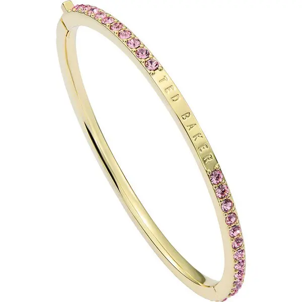Ted Baker London Claudia Narrow Crystal Hinge Bracelet - Gold/pink