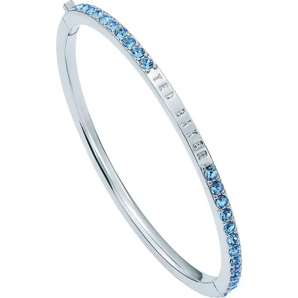 Ted Baker London Claudia Narrow Crystal Hinge Bracelet - Metallic Silver/blue