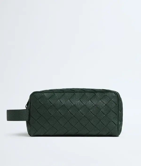 Bottega Veneta Intrecciato Leather Travel Pouch - Alpi Green