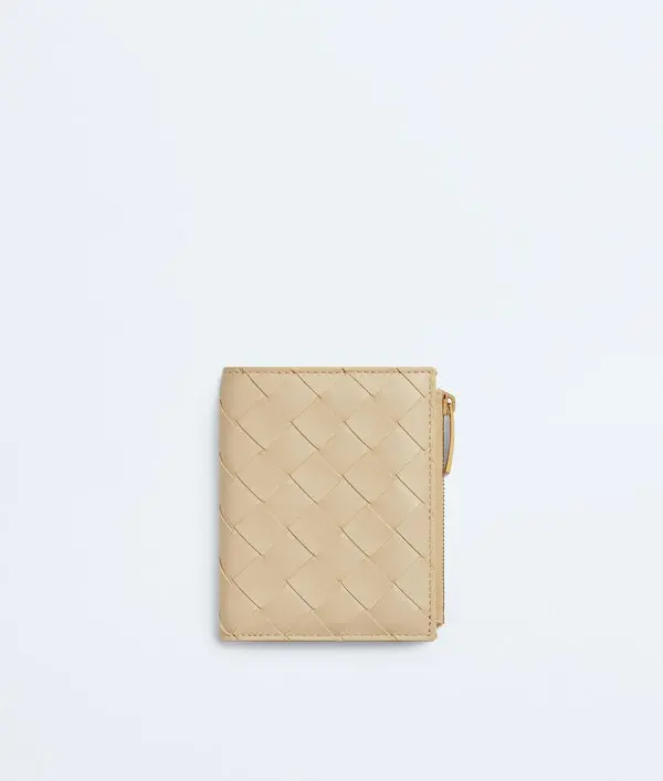 Bottega Veneta Intrecciato Small Bi-fold Wallet - Ecru