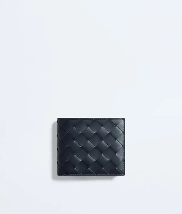 Bottega Veneta Intrecciato Bi-fold Wallet With Coin Purse - Midnight/basalt