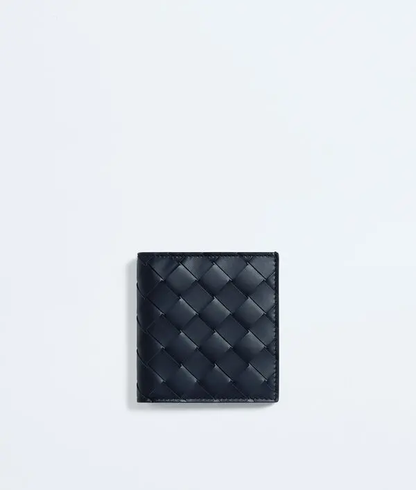 BOTTEGA  VENETA Intrecciato Bi-fold Wallet - Midnight/basalt