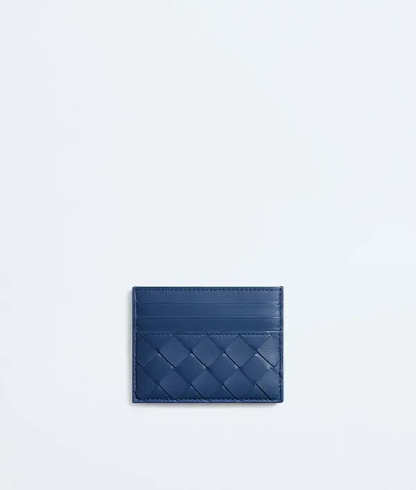 BOTTEGA  VENETA Intrecciato Credit Card Case - Blue Venezia